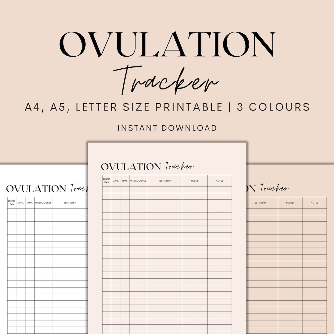 Ovulation Tracker Printable, Fertility Tracker, Fertility Planner, Body ...