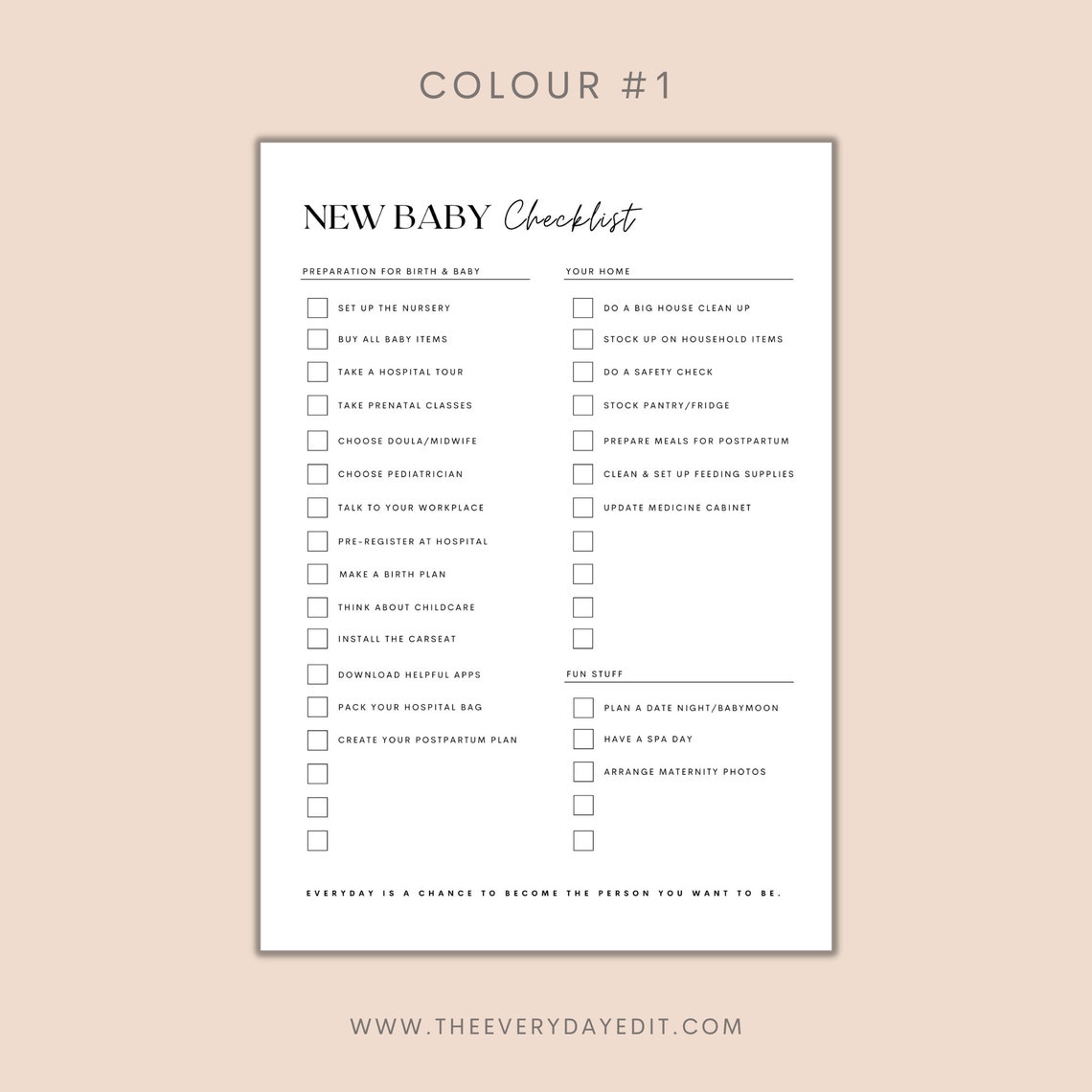 New Baby Checklist Printable, Baby Planner Printable, Newborn Checklist ...
