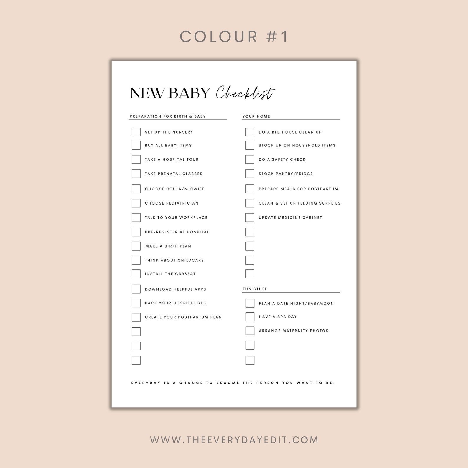 New Baby Checklist Printable, Baby Planner Printable, Newborn Checklist ...