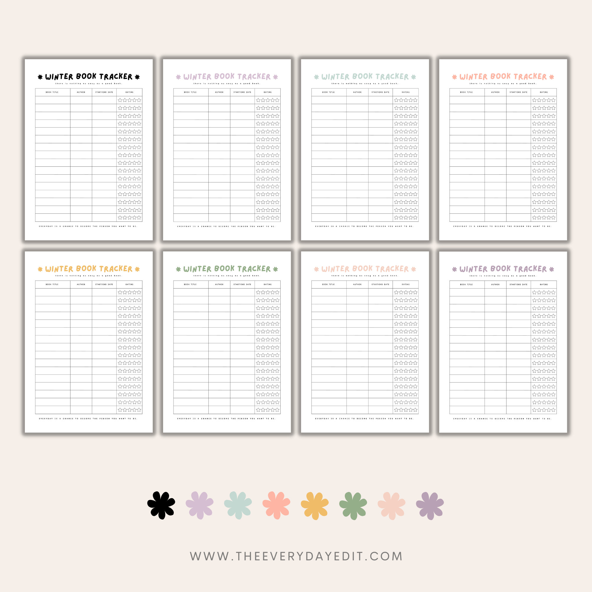 Winter Book Tracker Printable, Book List Tracker, Reading Tracker, Book ...
