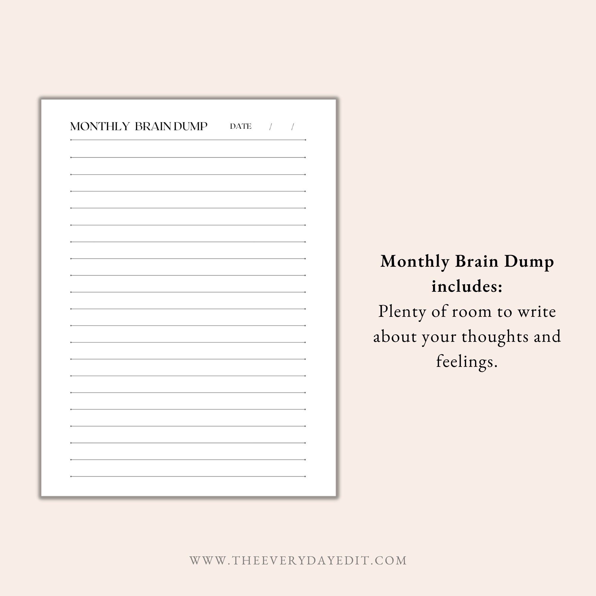 Monthly Journaling Pages Printable Download Monthly Journal - Etsy