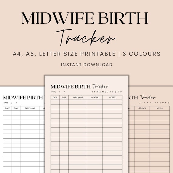 Midwife Birth Tracker Printable Midwife Student Planner - Etsy