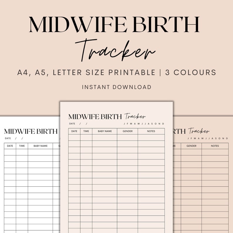 Midwife Birth Tracker Printable, Midwife Student Planner, Student ...