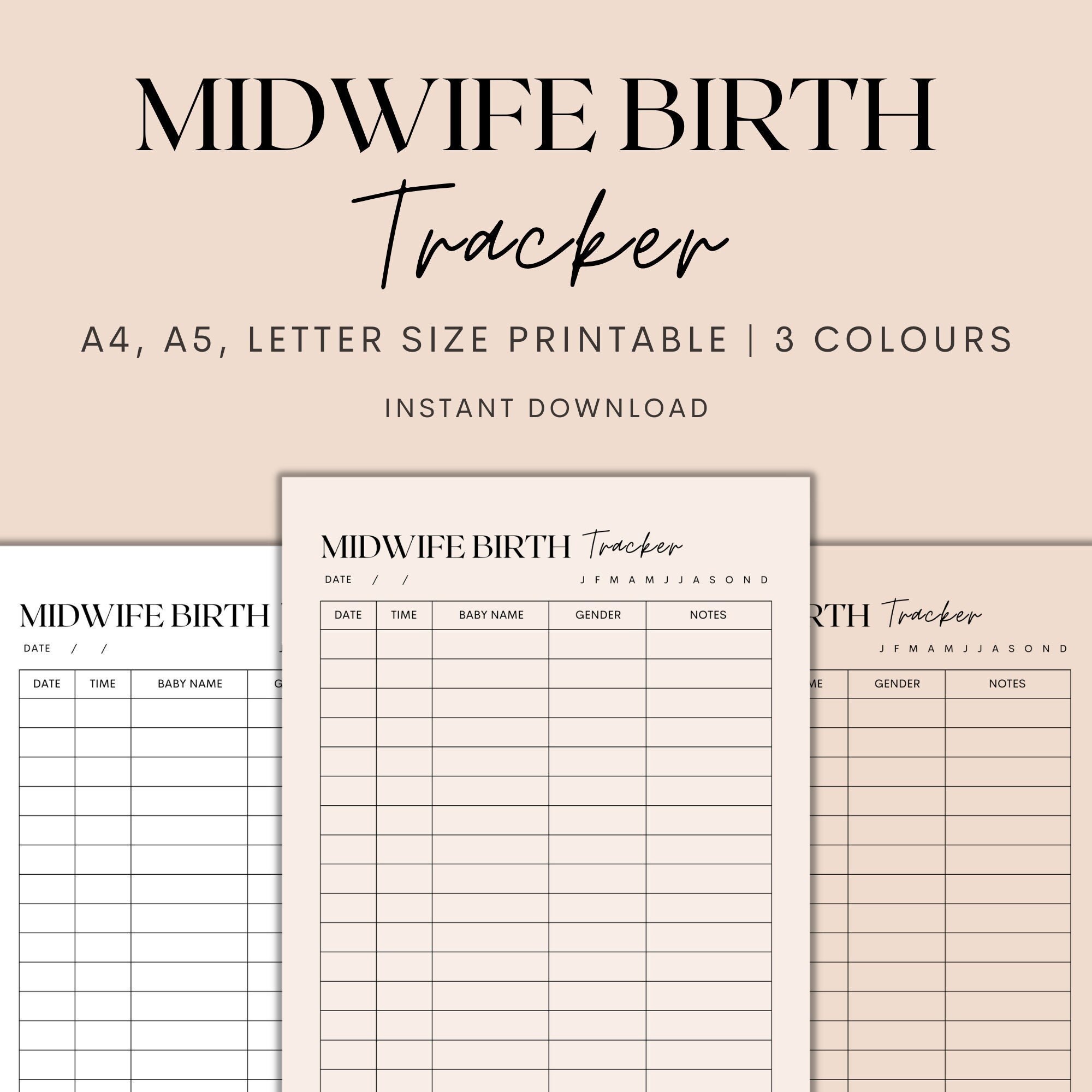 Midwife Birth Tracker Printable, Midwife Student Planner, Student ...