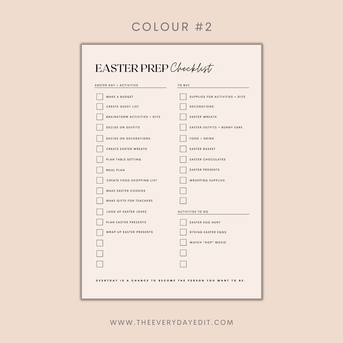 Easter Preparation Checklist Printable, Easter Planner Printable ...