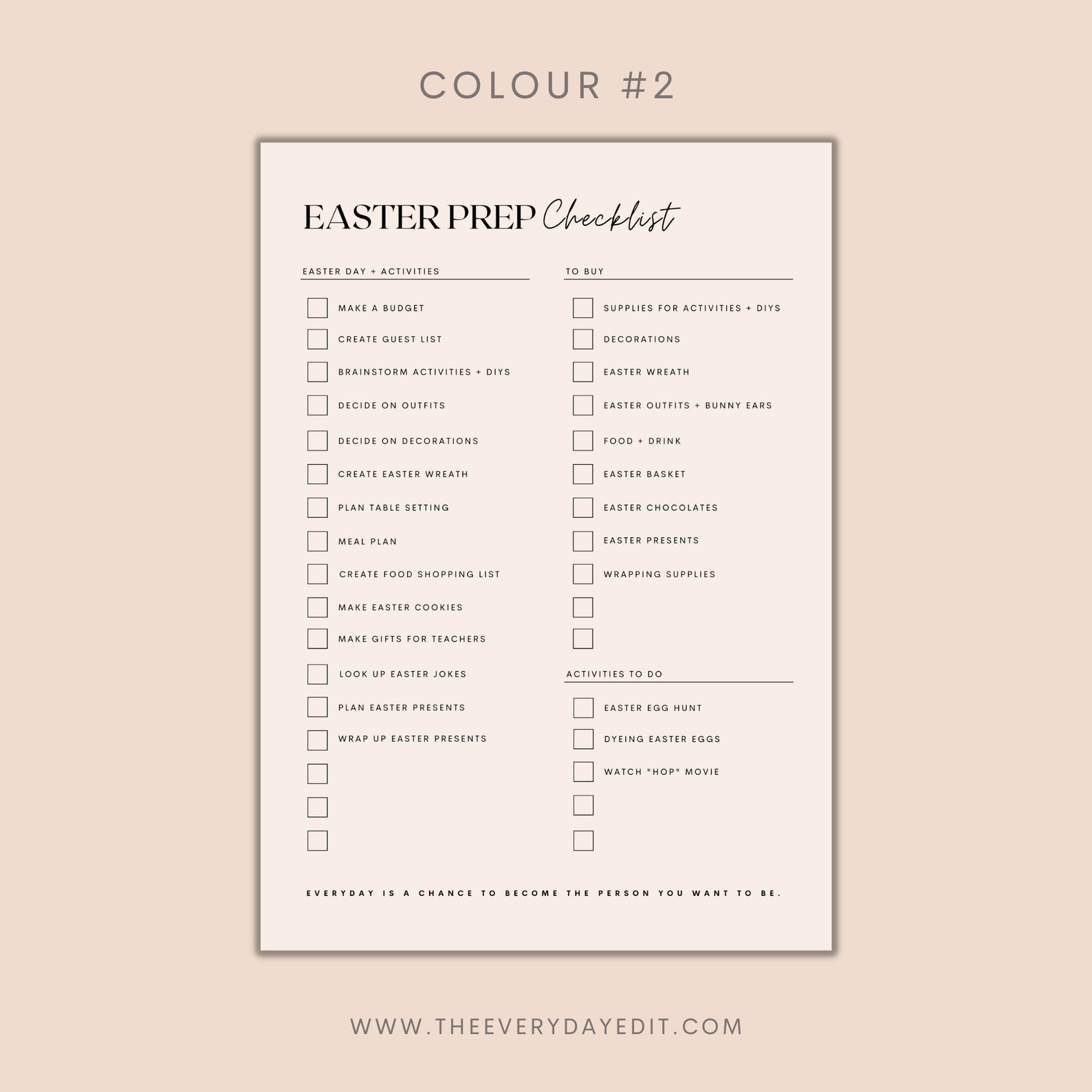 Easter Preparation Checklist Printable, Easter Planner Printable ...