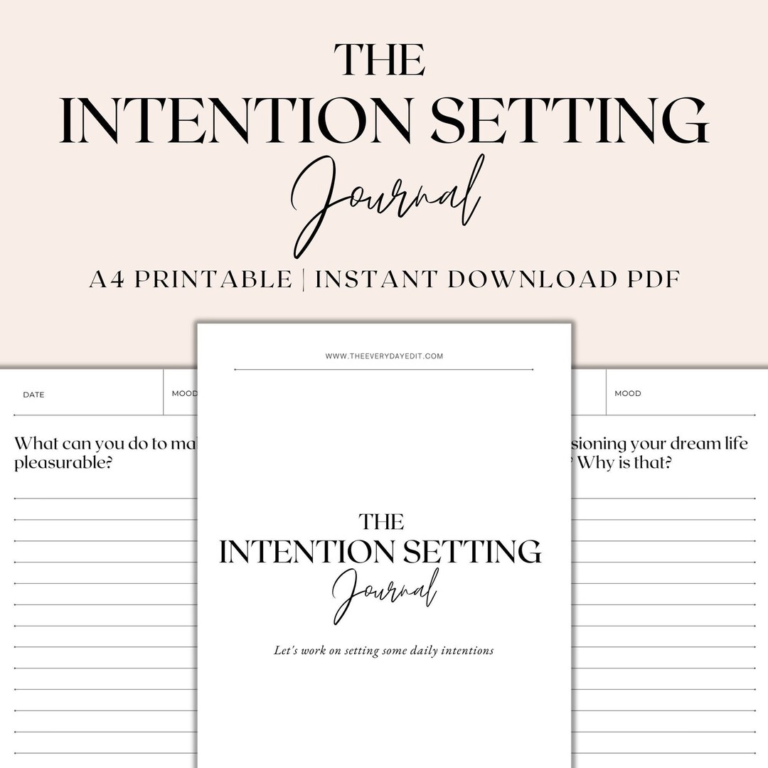 The Intention Setting Journal Printable, Daily Journaling Prompts ...