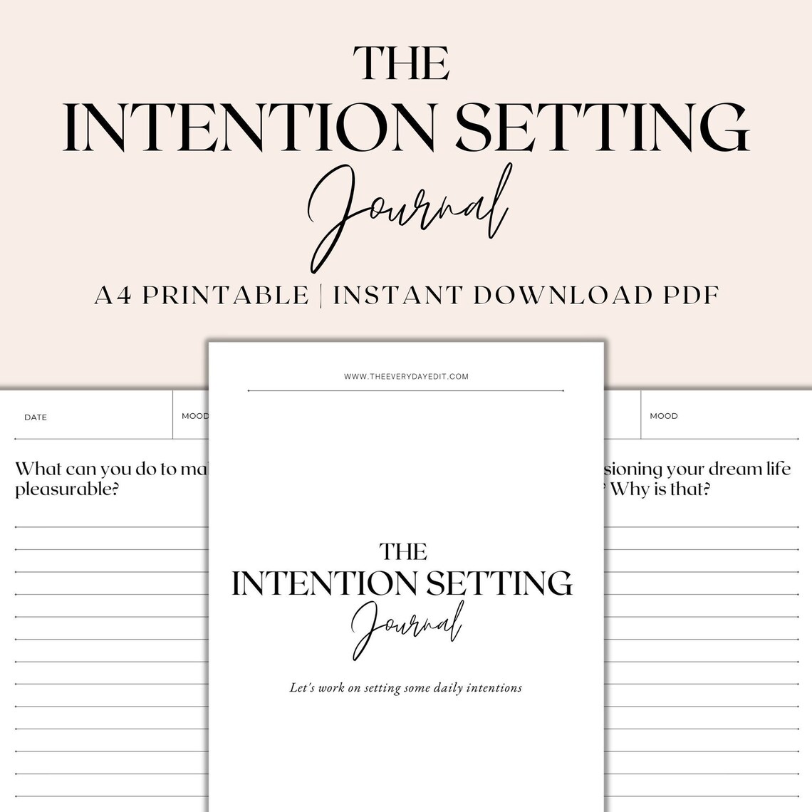 The Intention Setting Journal Printable Daily Journaling - Etsy Australia