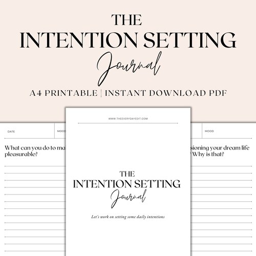 The Intention Setting Journal Printable Daily Journaling - Etsy Australia