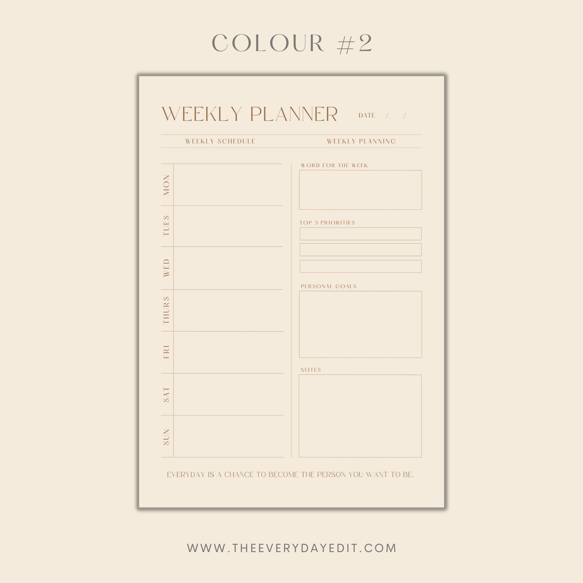 Weekly Planner Printable, Weekly Productivity Planner, Weekly Schedule ...