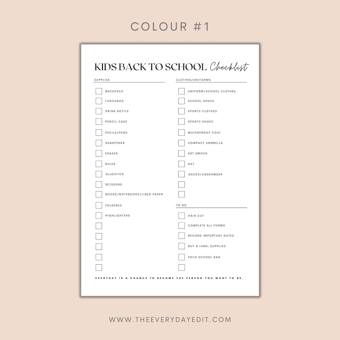 Kids Back to School Checklist Printable, Back to School Planner ...