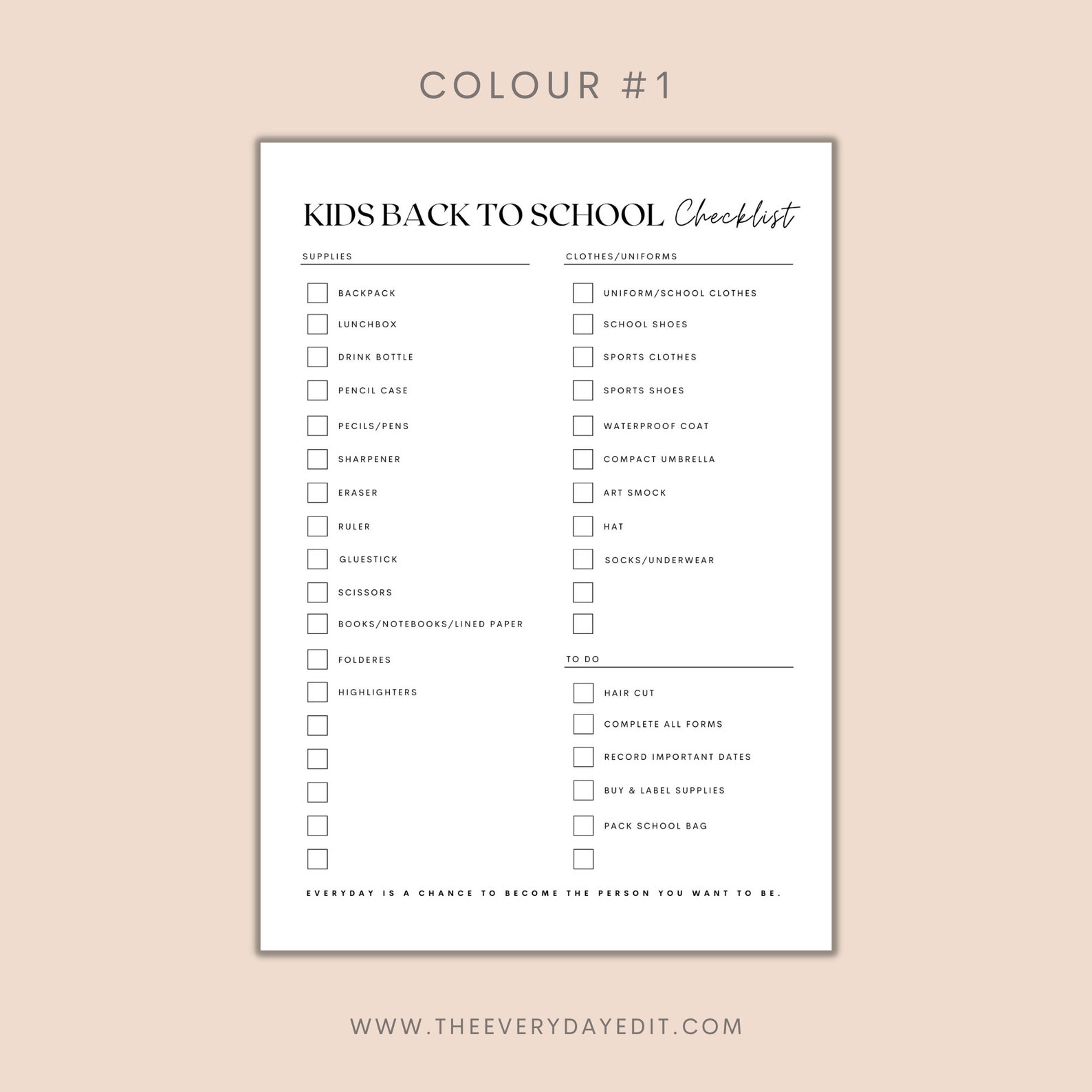 Kids Back to School Checklist Printable, Back to School Planner ...