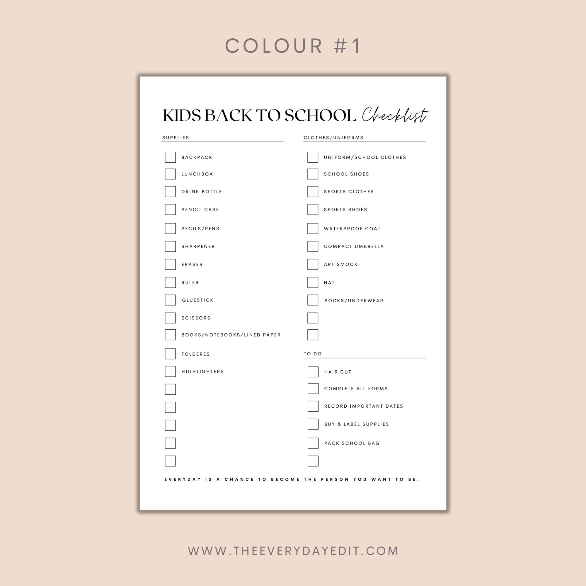 Kids Back to School Checklist Printable, Back to School Planner ...