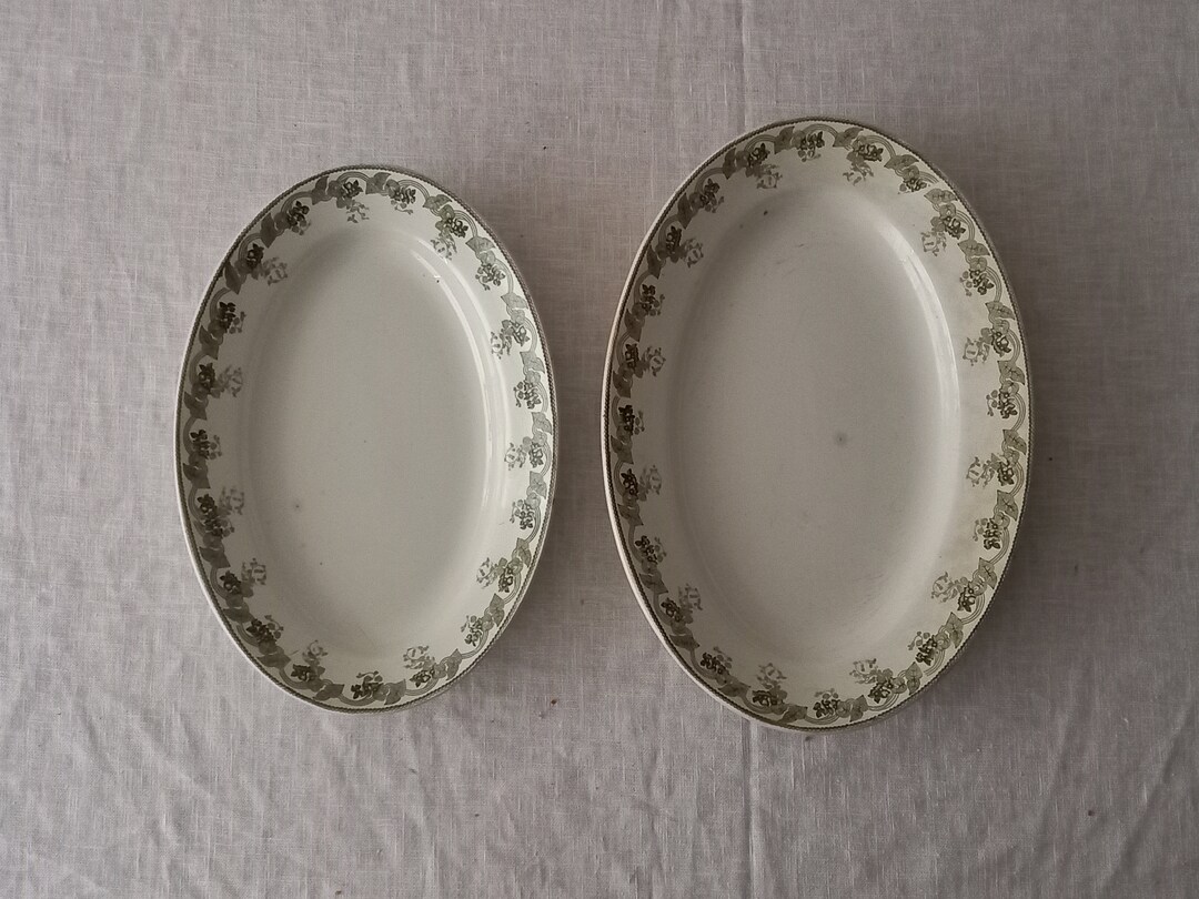 Pair Antique French Oval Serving Platter/antique Serving Platter ...