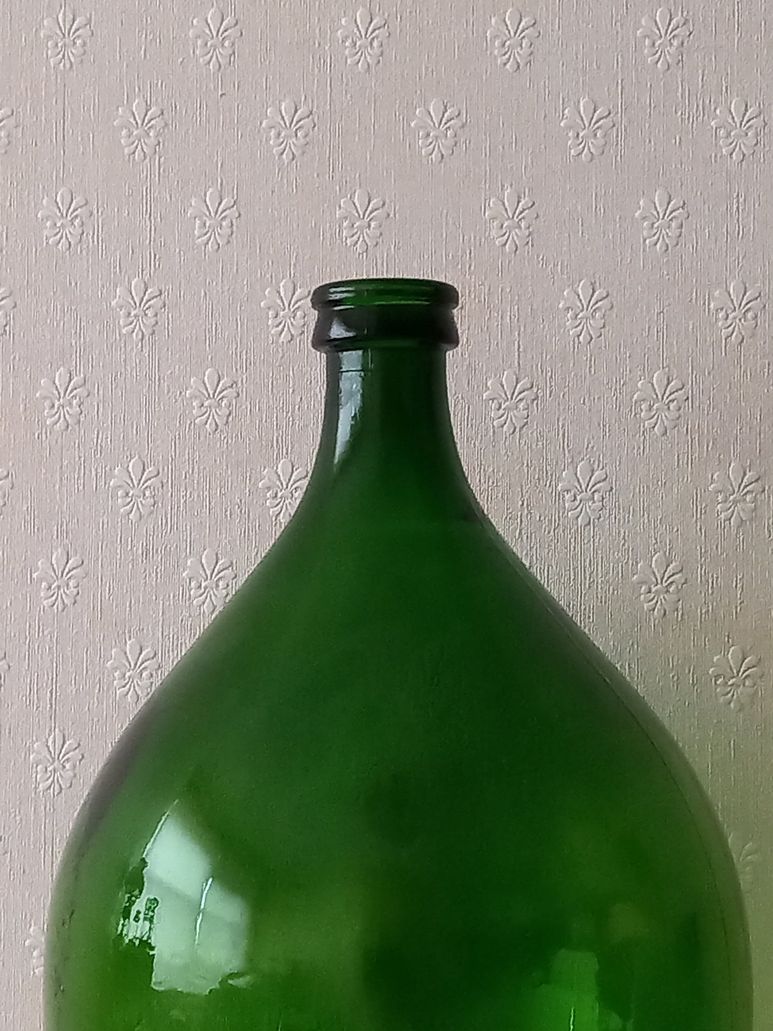 10 Liters Old French Green Glass Bottle Dame Jeanne Demi John Bottle - Etsy