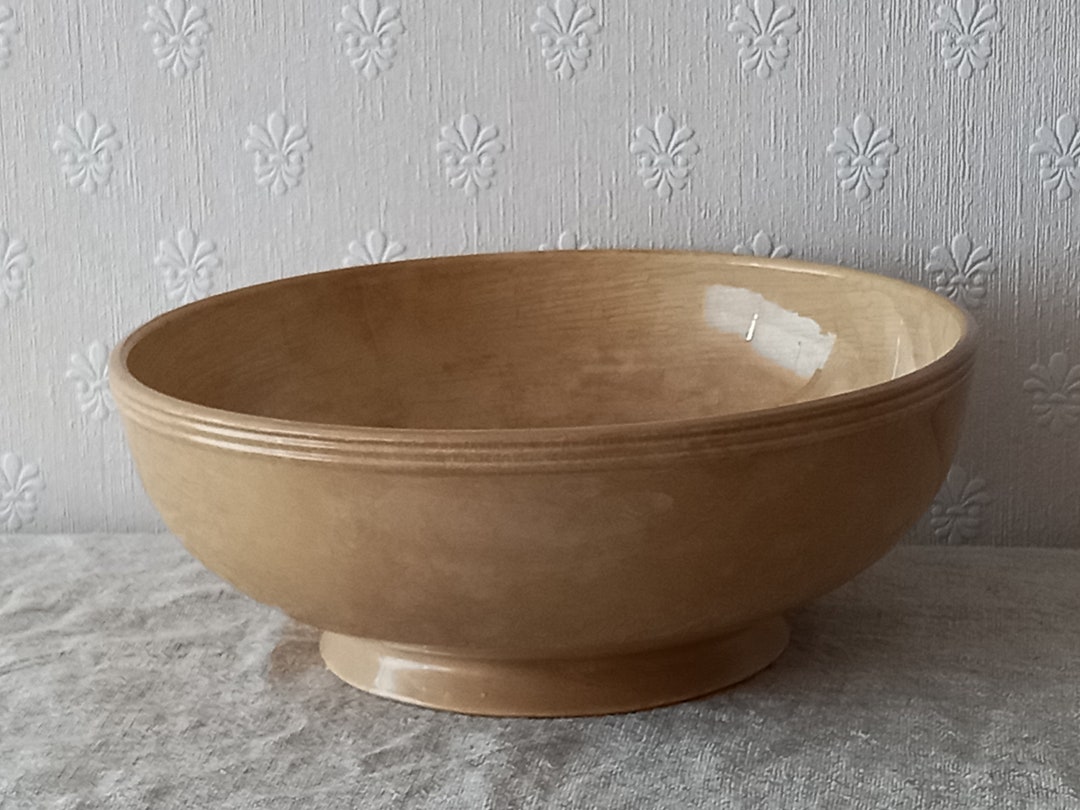Heavily Tea Stained Antique Large Salad Bowl, Tea Stained Bowl, Antique ...