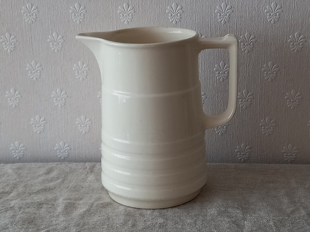 Vintage Dutch Creamware Jug, Vintage Banded Pattern Jug, Vintage ...