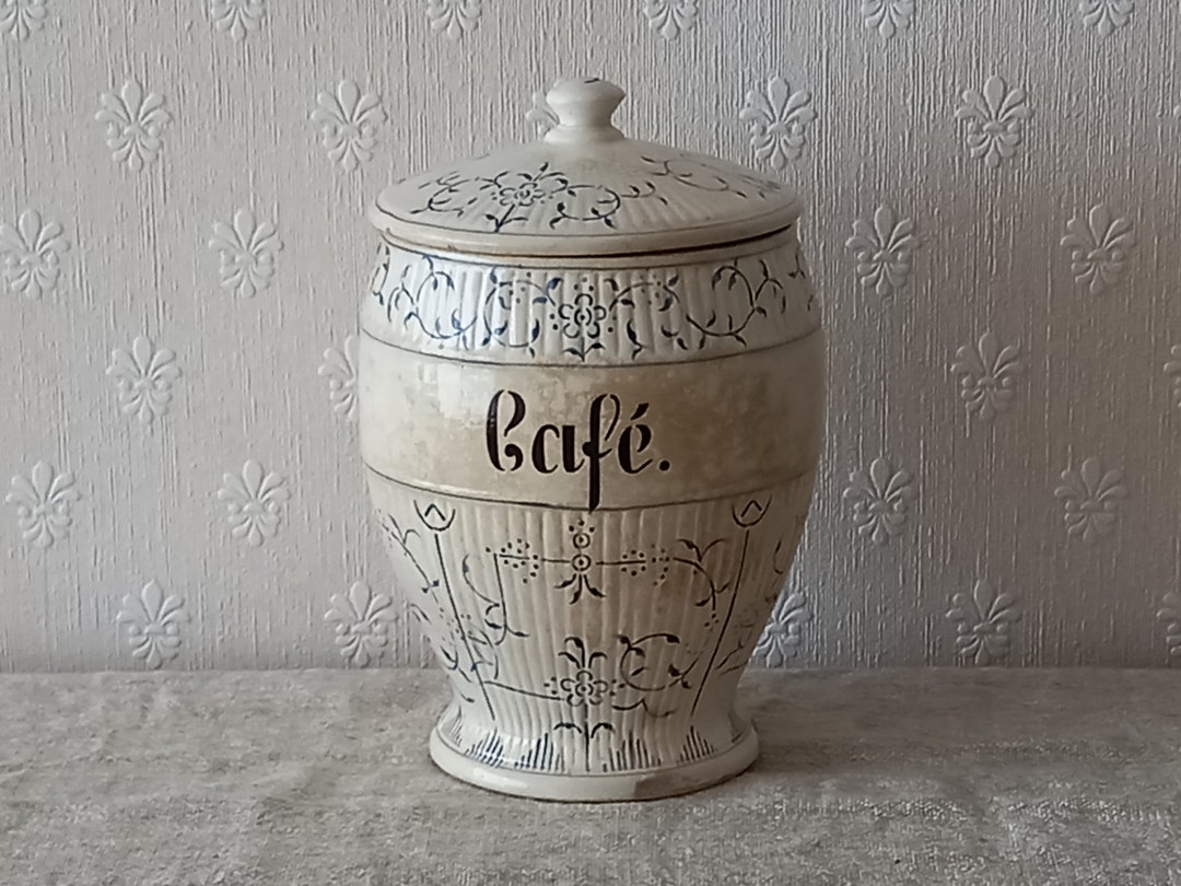 Antique French Canister Cafe/antique Containers/antique Bowl - Etsy