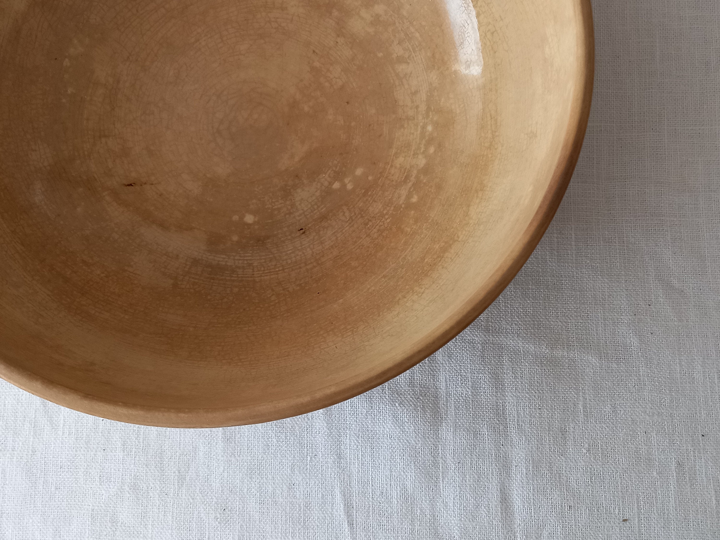 Heavily Tea Stained Antique Large Salad Bowl, Tea Stained Bowl, Antique ...