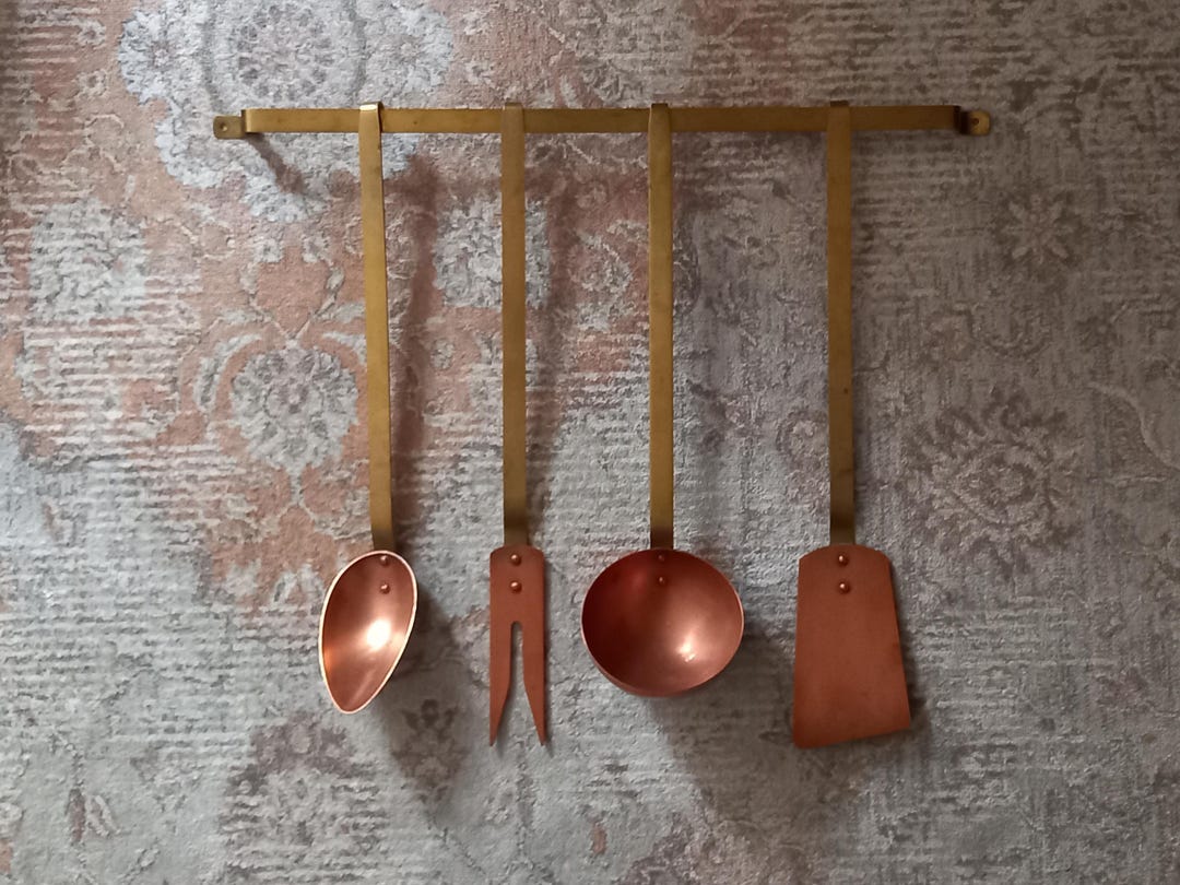 Vintage French Cooper Utensils With Rack /vintage Cooper Utensil/farm ...