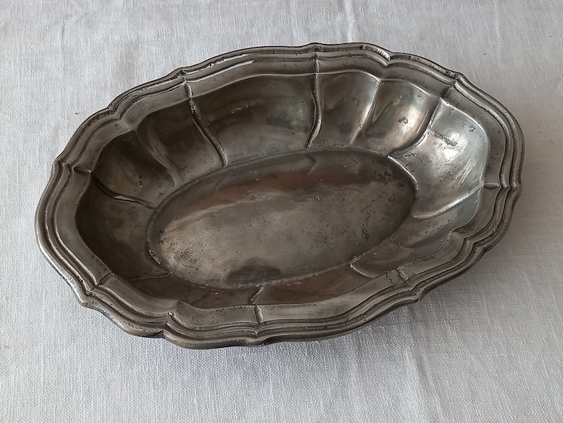 Vintage Dutch Pewter Oval Bowl 1950's - Etsy