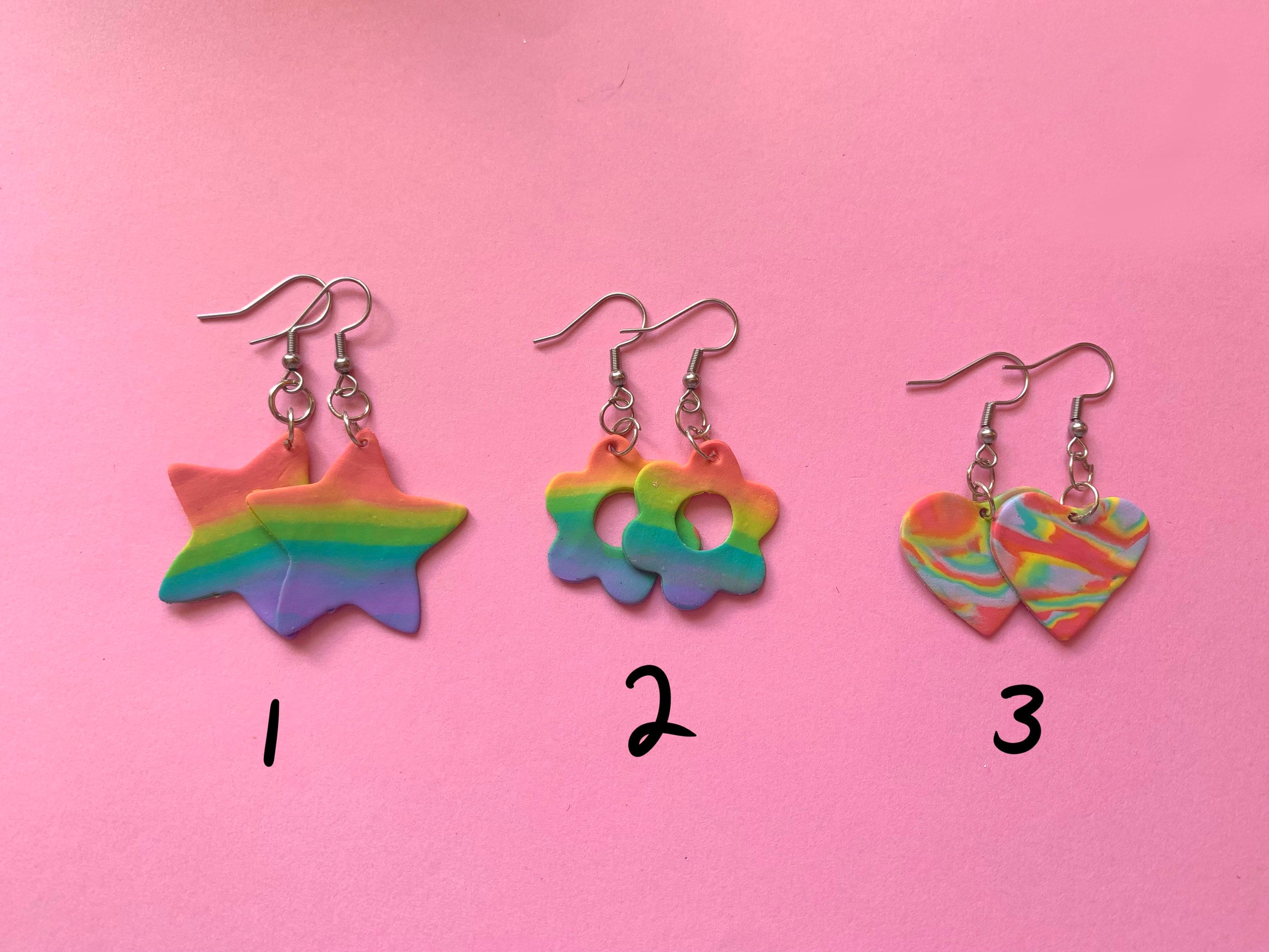 LGBTQ Pride Earrings Polymer Clay Rainbow and Pastel Pride - Etsy