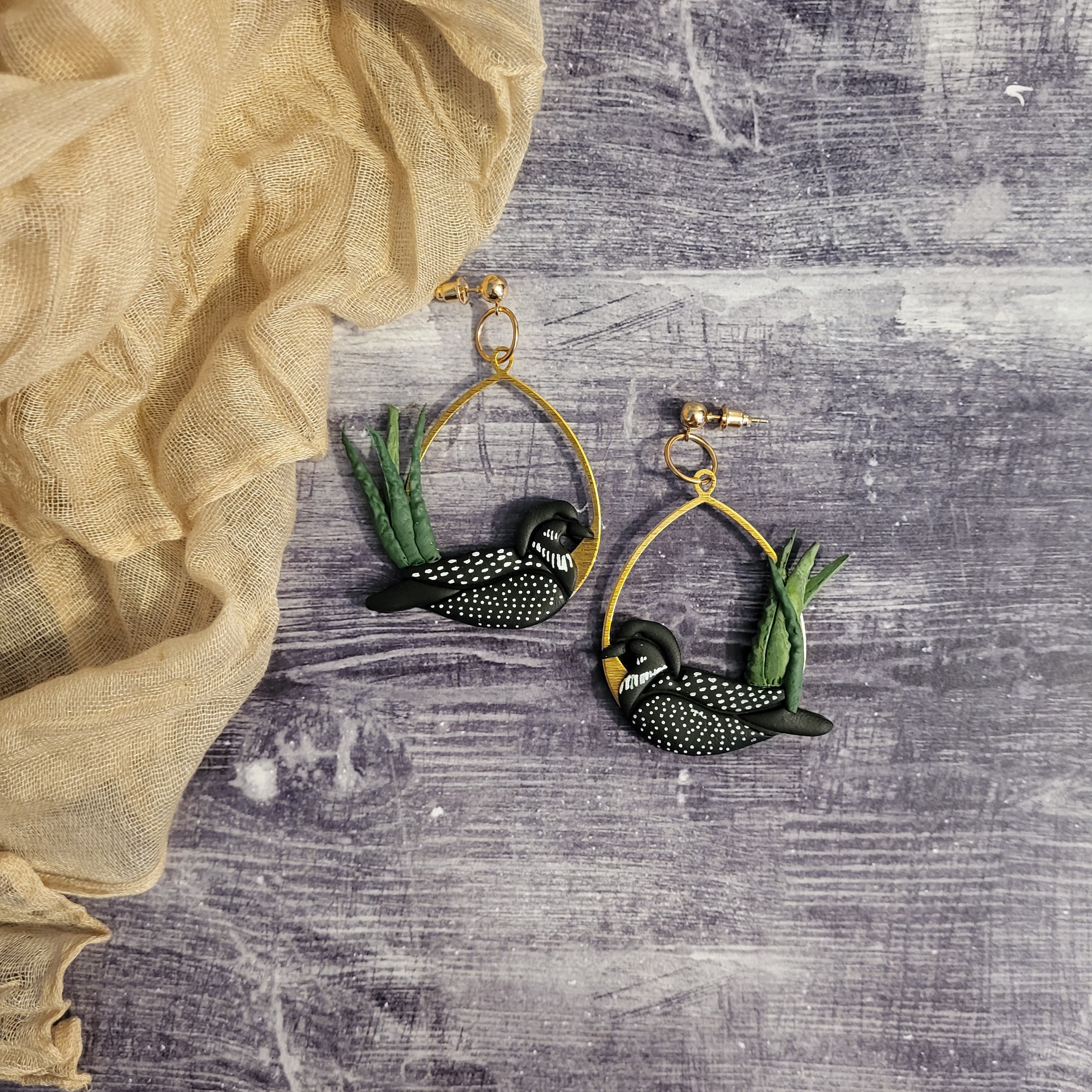 Polymer Clay Loon Earrings, Canadian Wildlife Bird Jewelry - Etsy