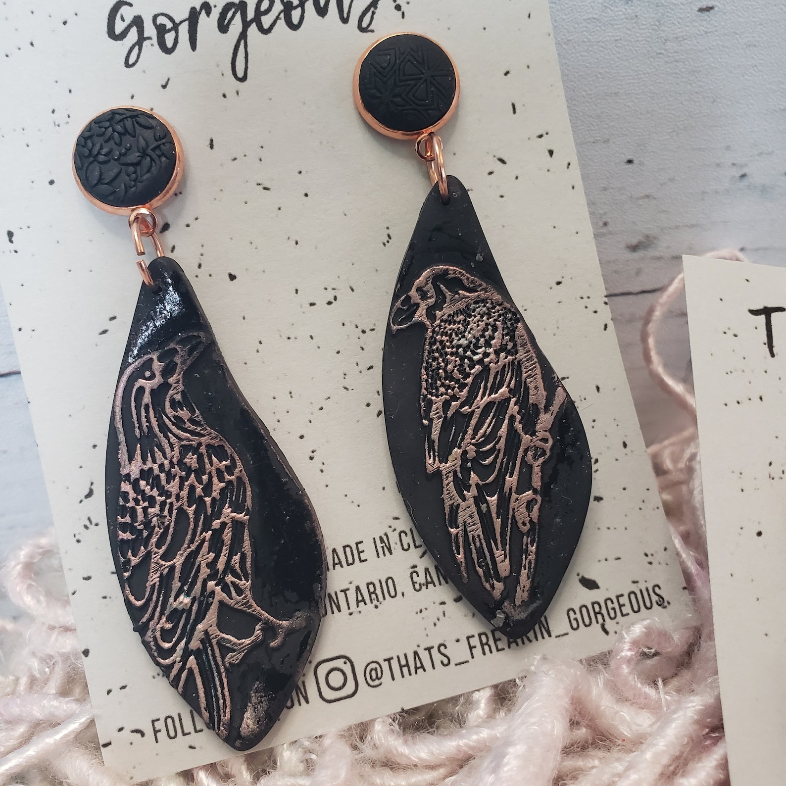 Crow earrings Raven Earrings Corvid jewelry Crow jewelry | Etsy