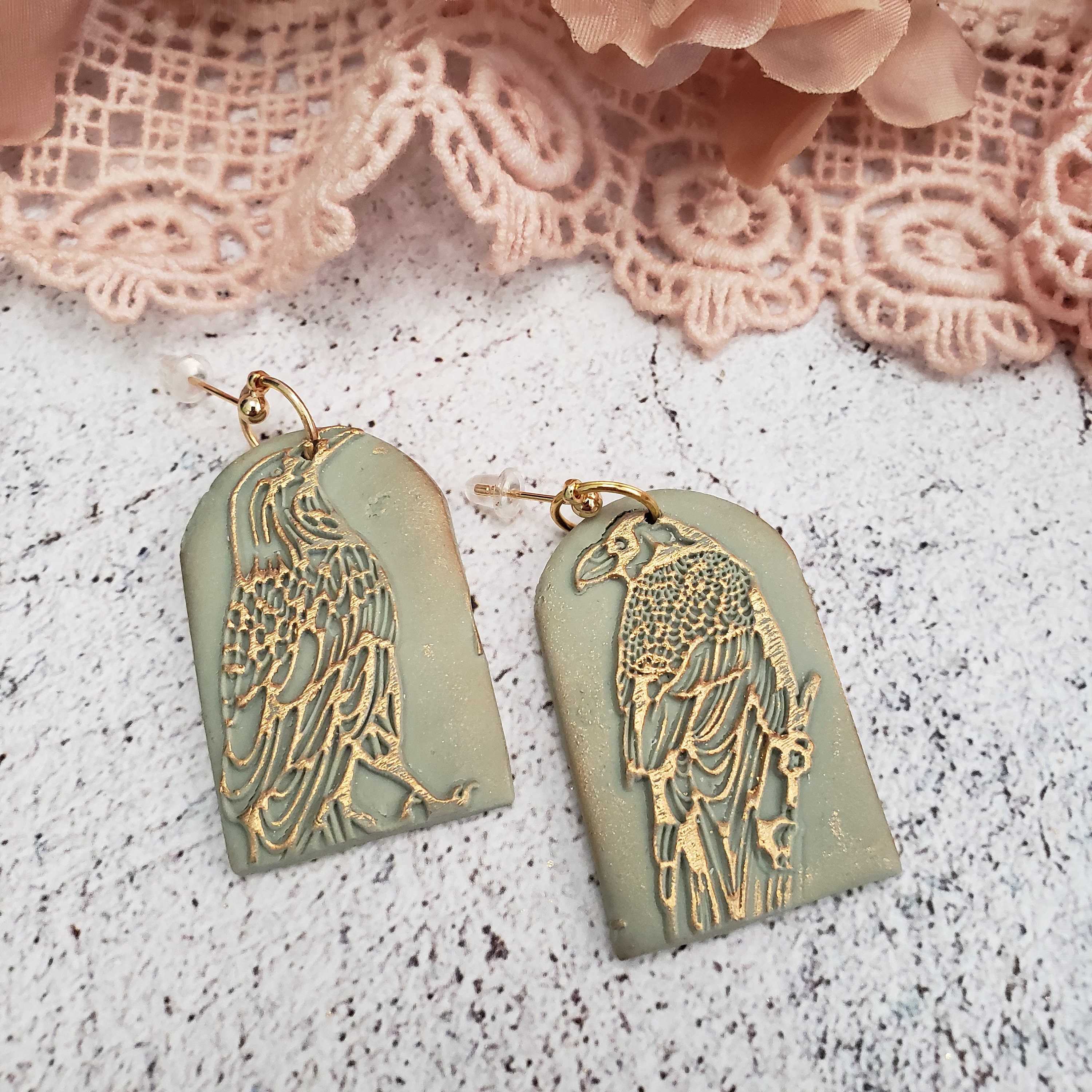 Crow earrings Raven Earrings Corvid jewelry Crow jewelry | Etsy