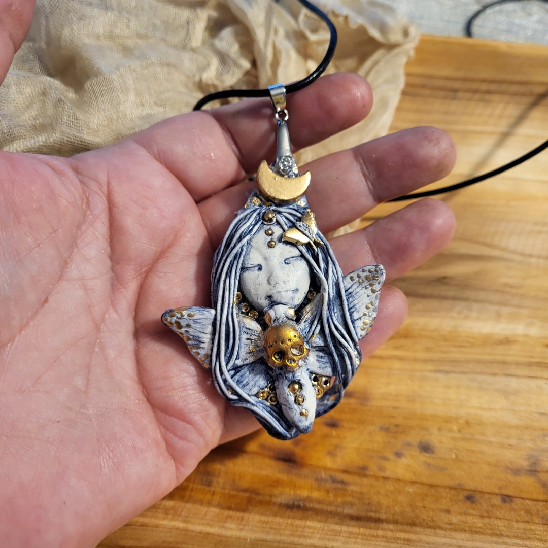 Ibu Goddess of Moths and Creation Pendant Hawks Moth and Moon - Etsy