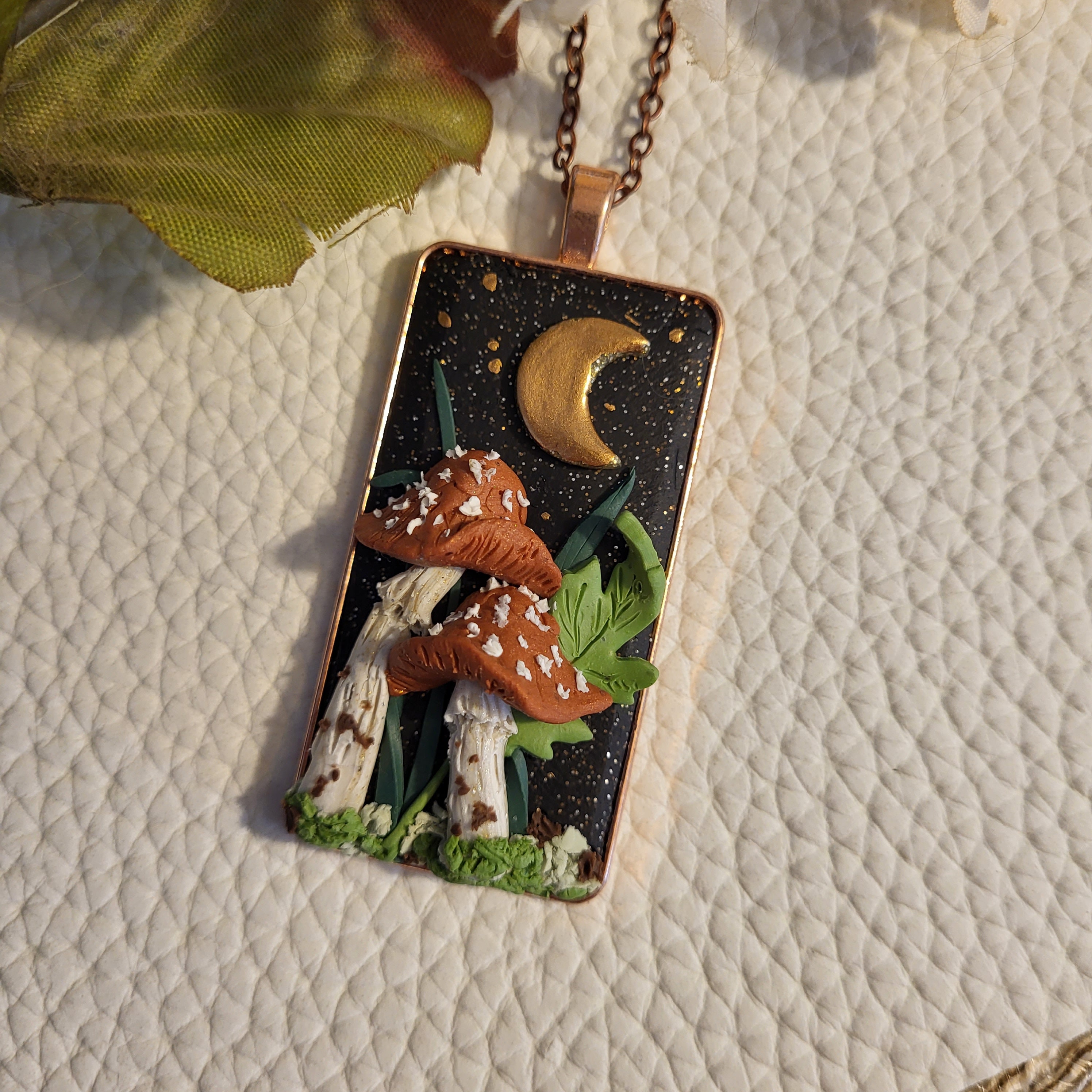 Sculpted Amanita Mushroom Necklace: Polymer Clay Toadstool Pendant - Etsy