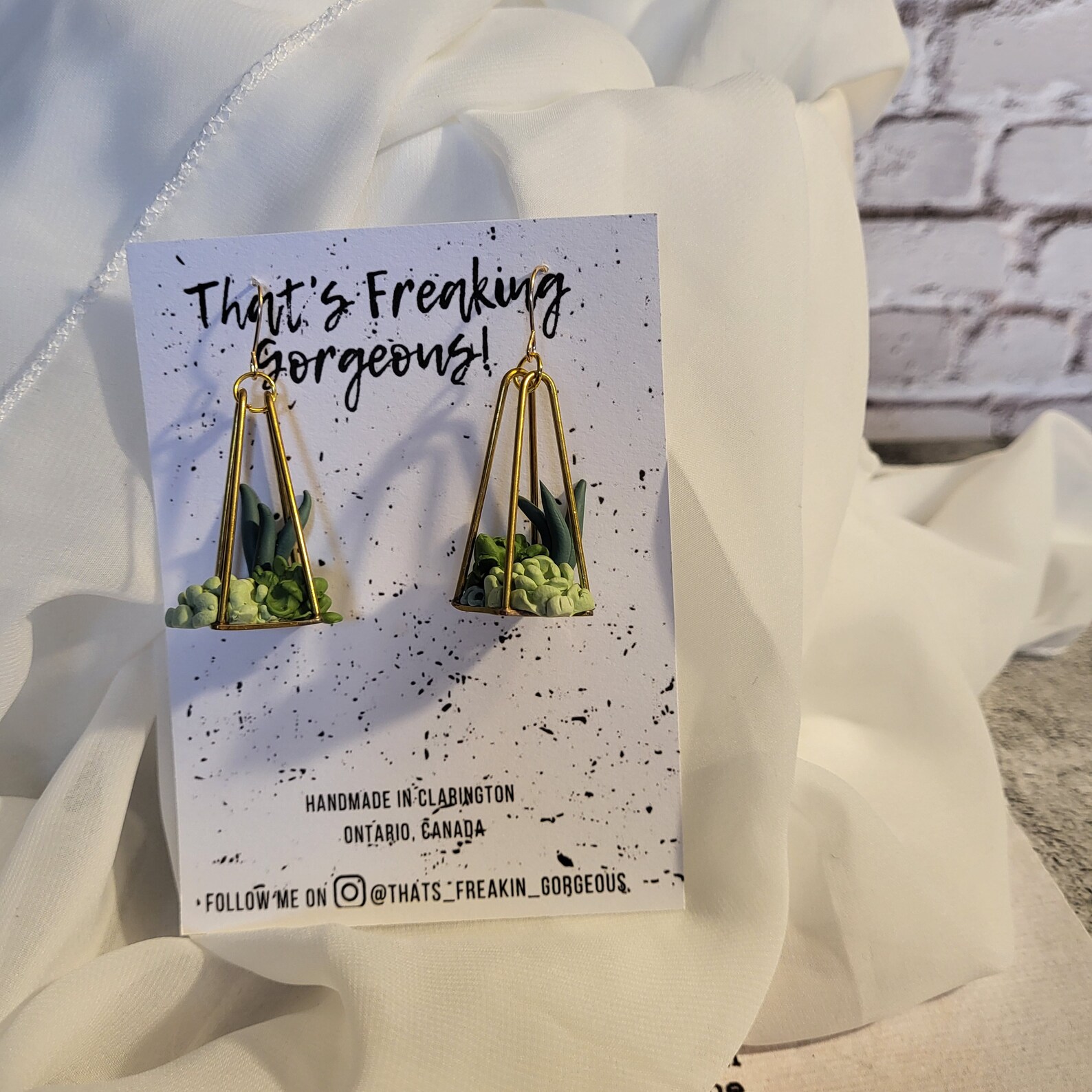 Succulent Terrarium Earrings, Pyramid Terrarium, Statement Earrings ...