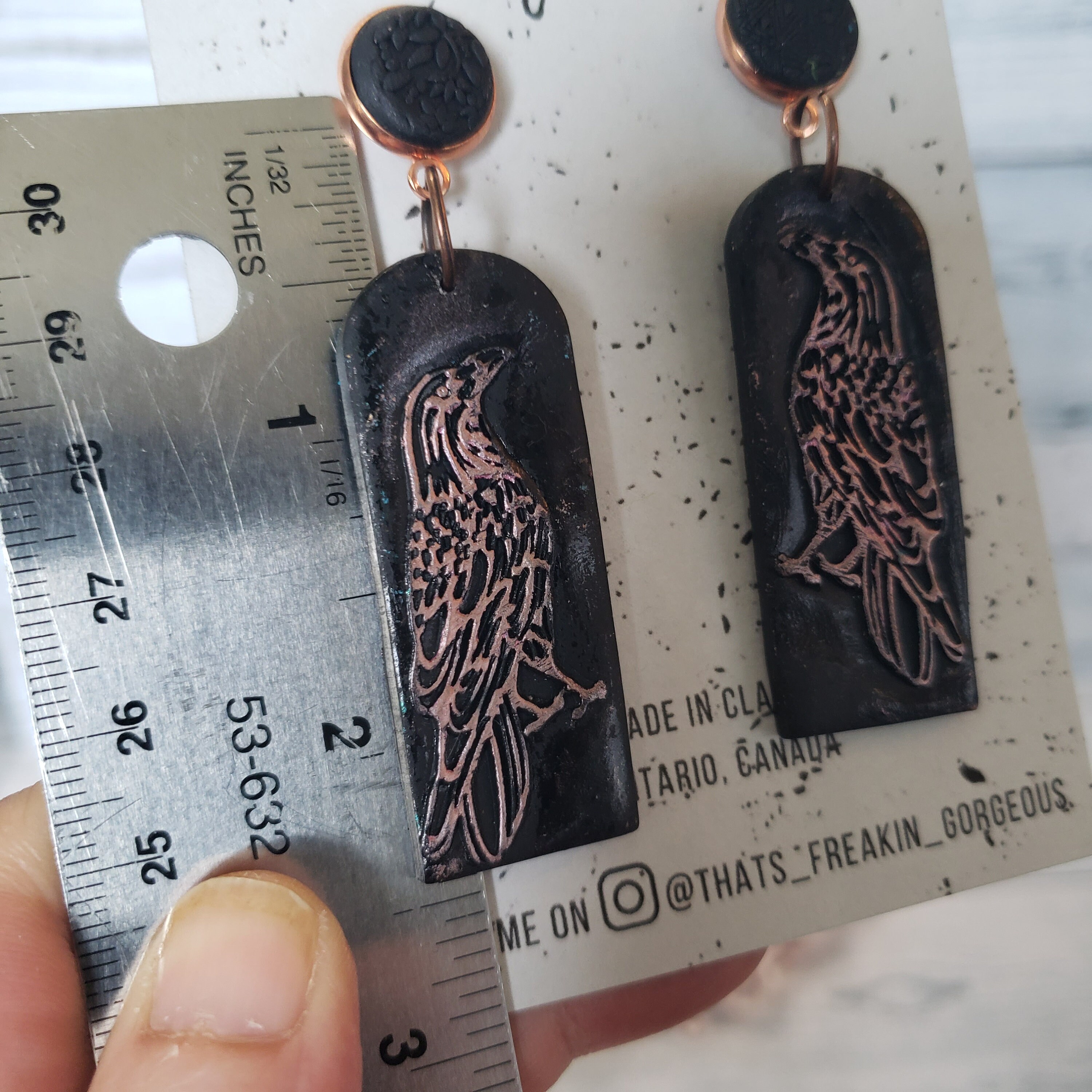 Crow earrings Raven Earrings Corvid jewelry Crow jewelry | Etsy