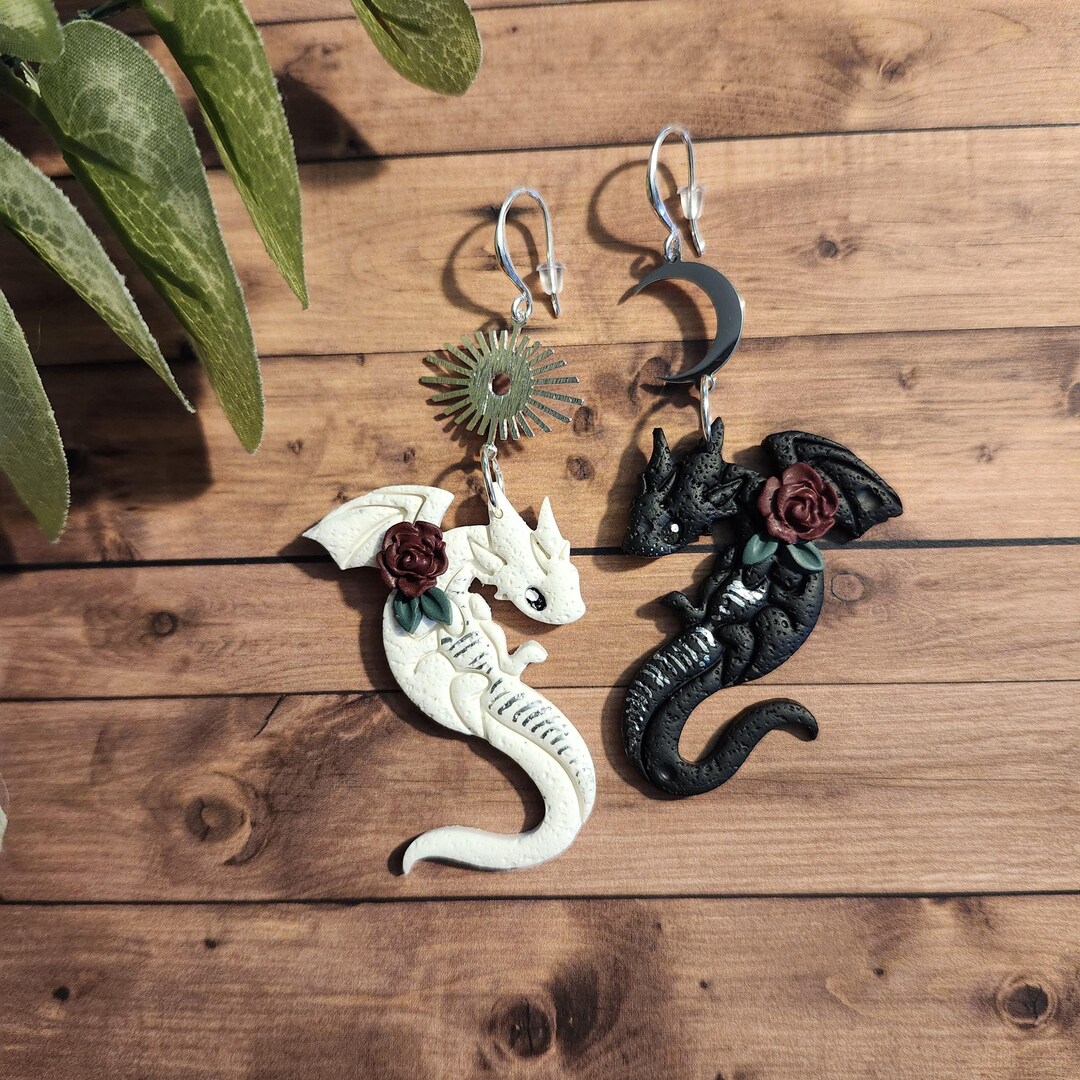 Mismatched Dragon Earrings: Fantasy Cosplay Jewelry - Etsy