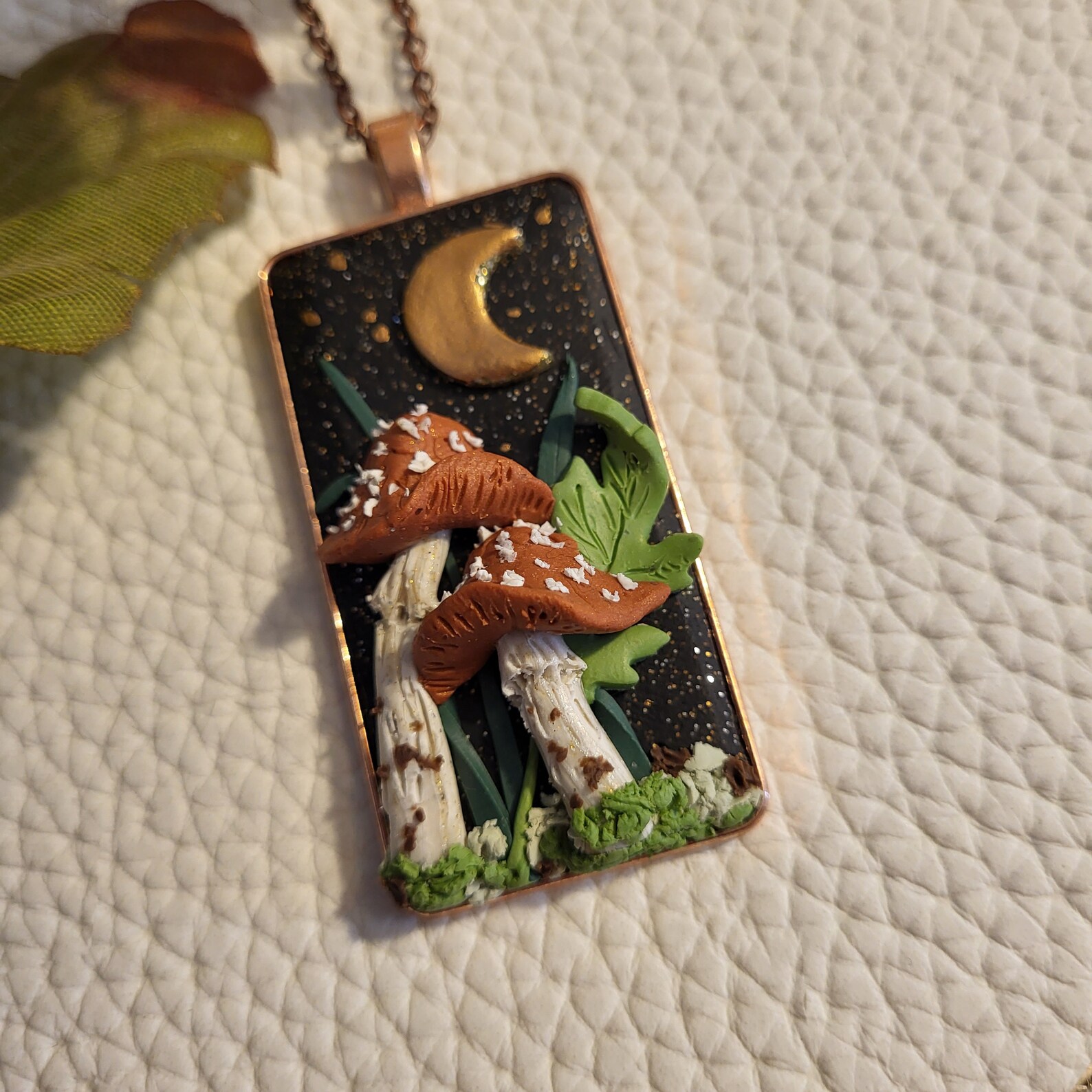 Sculpted Amanita Mushroom Necklace: Polymer Clay Toadstool Pendant - Etsy