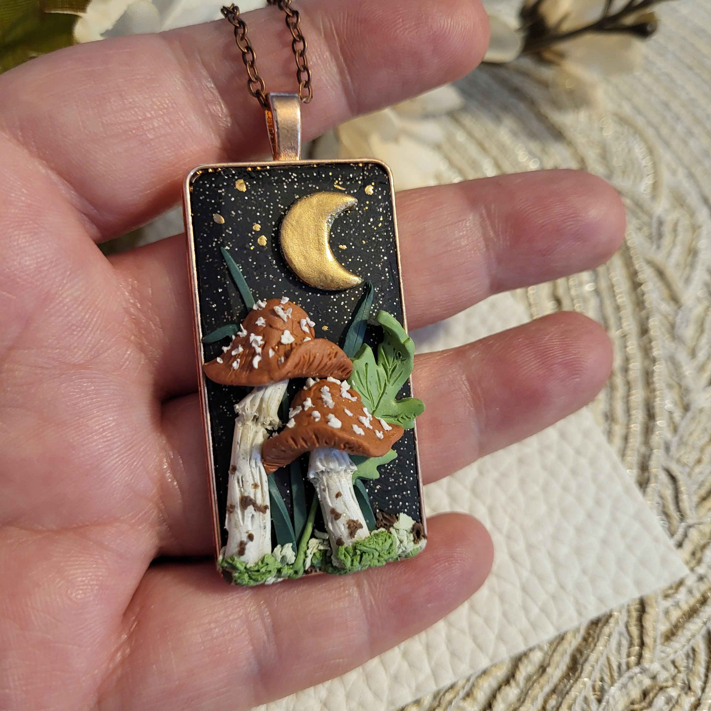 Sculpted Amanita Mushroom Necklace: Polymer Clay Toadstool Pendant - Etsy