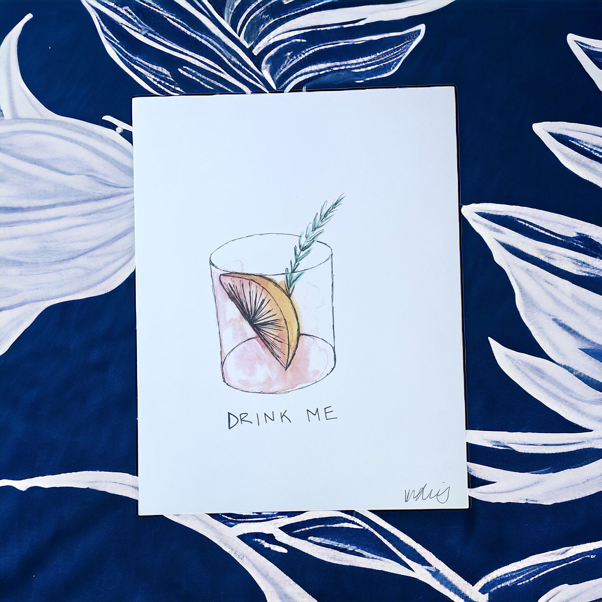 Cocktail Watercolor Print | Hand Painted Cocktail Art | Cocktail Wall ...
