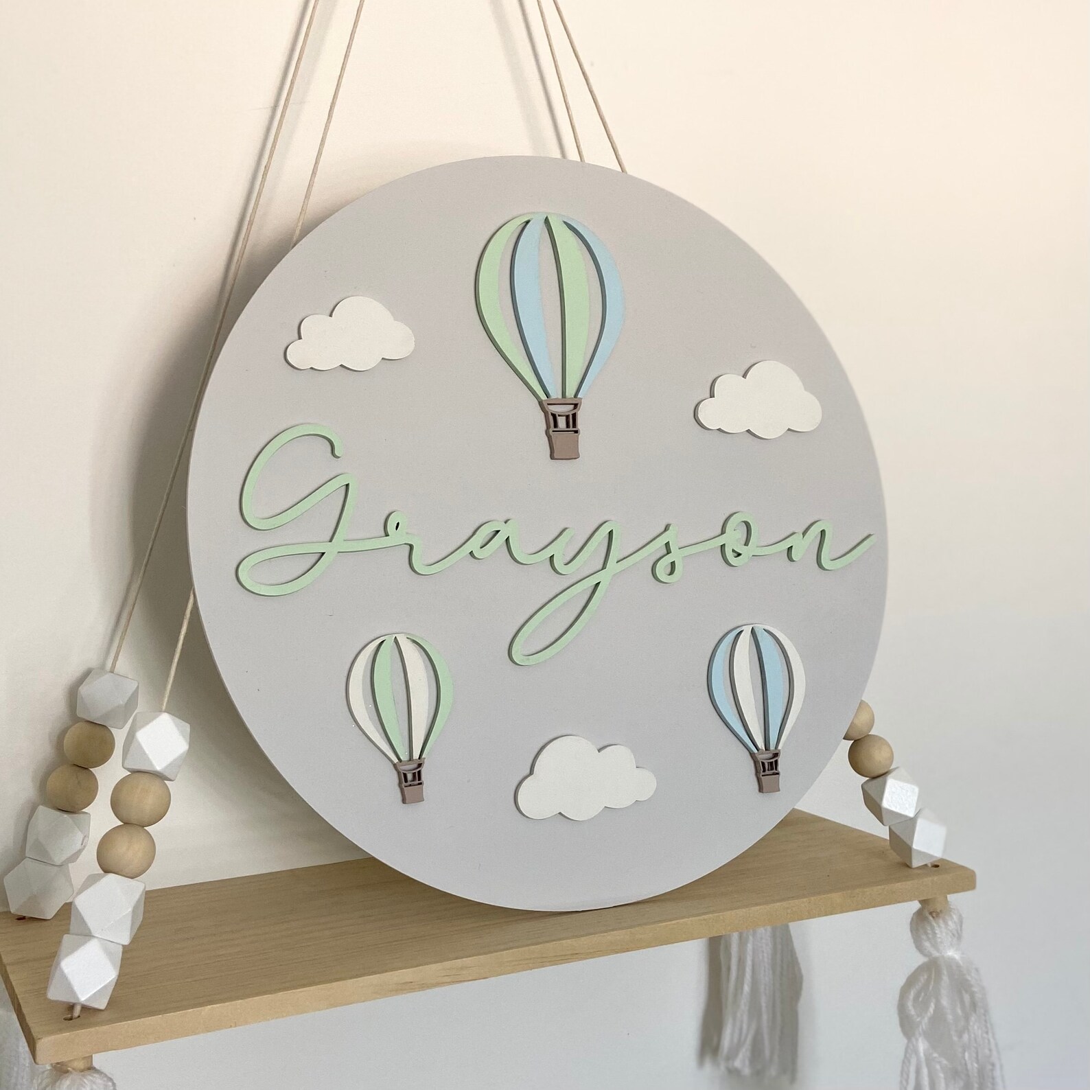Personalised Hot Air Balloon Bedroom Door Sign Nursery Wall - Etsy