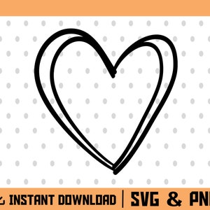 Heart SVG, Doodle Heart SVG, Crayon Heart SVG, Heart Outline Clipart, Valentine's Day Svg, Love ...