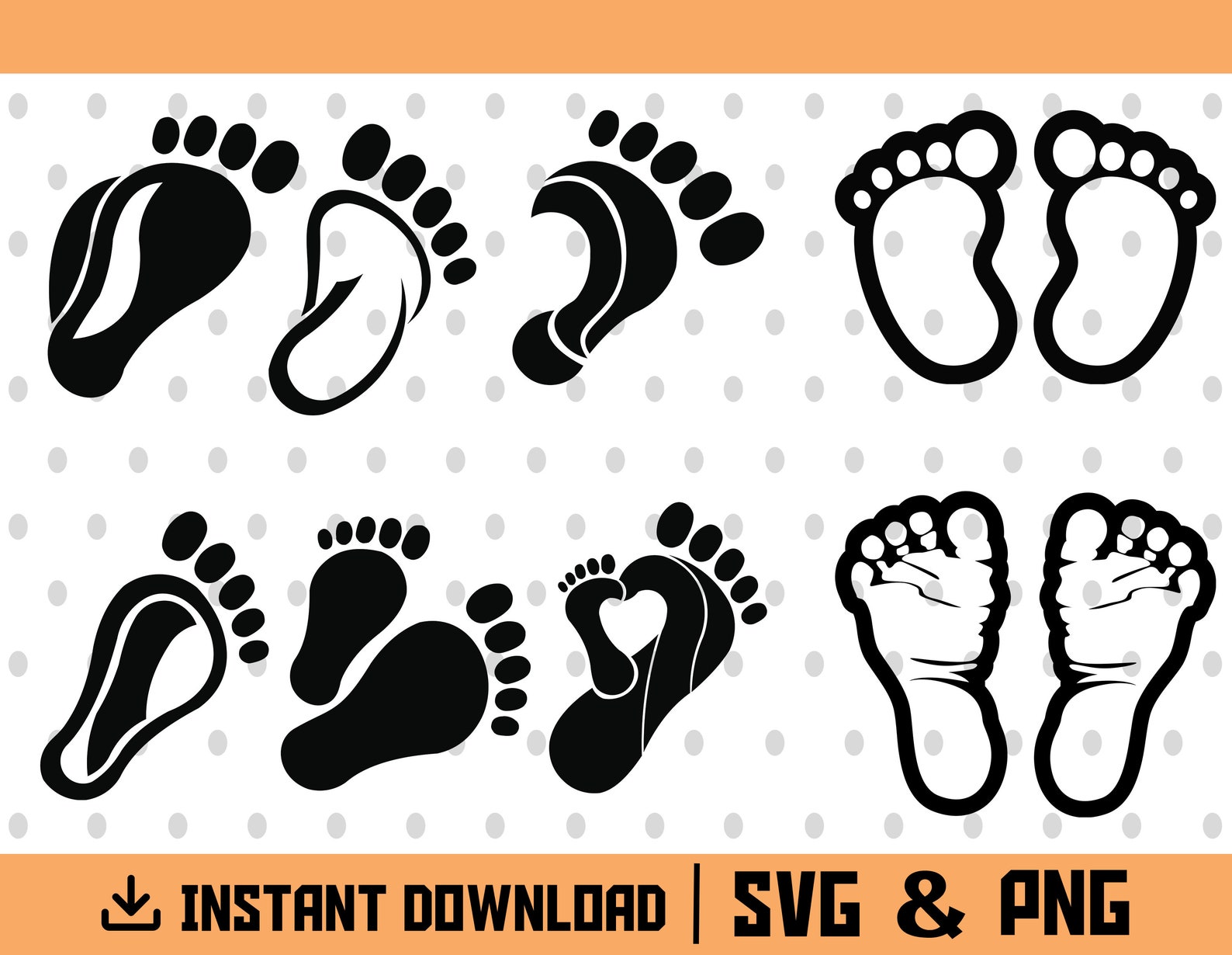 Footprints SVG Bundle Foot Prints Png Bundle Baby Feet SVG - Etsy