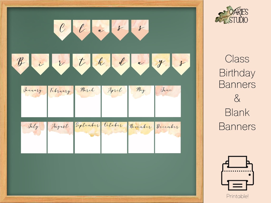 Banner for Classroom and Decorations in School Birthday Banner Birthday ...