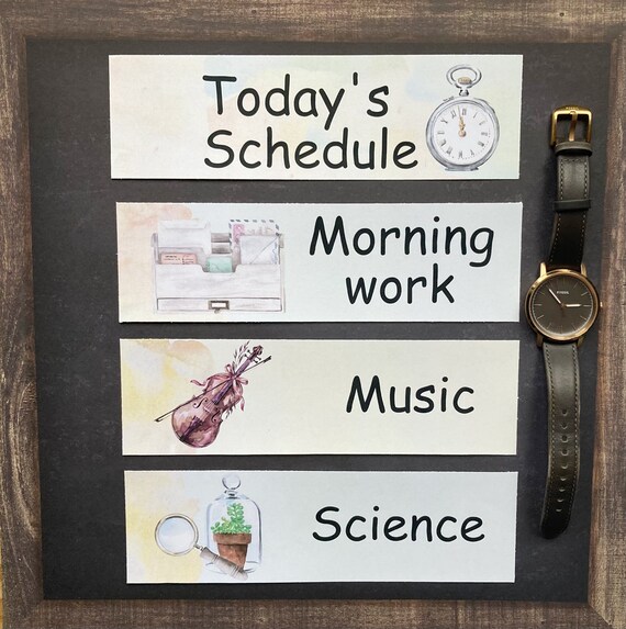 Visual Classroom Schedule and Watercolor Labels for Learning | Etsy