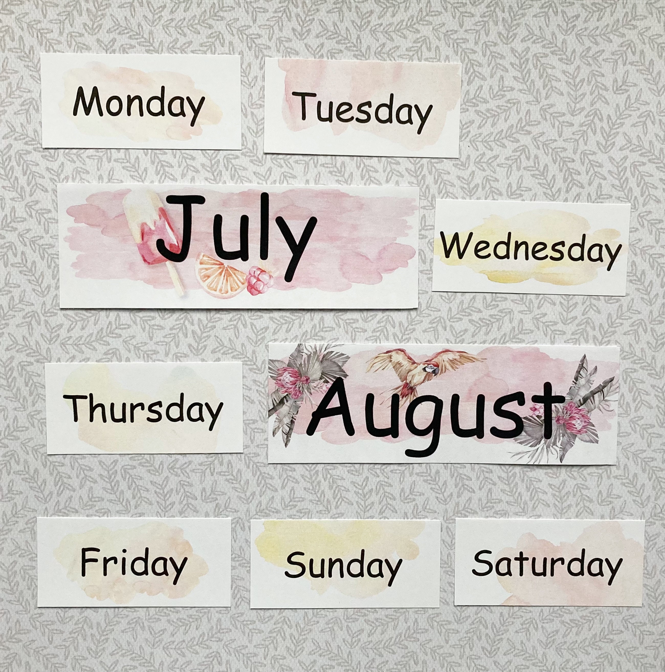 Classroom Calendar for Teachers and Students Printable Watercolor Peach ...