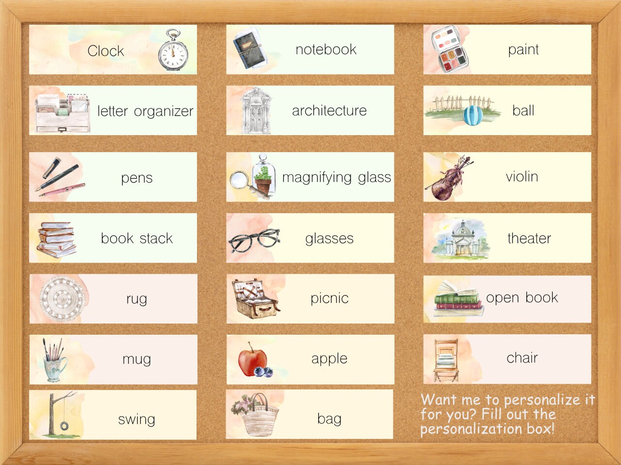 Visual Classroom Schedule and Watercolor Labels for Learning and ...