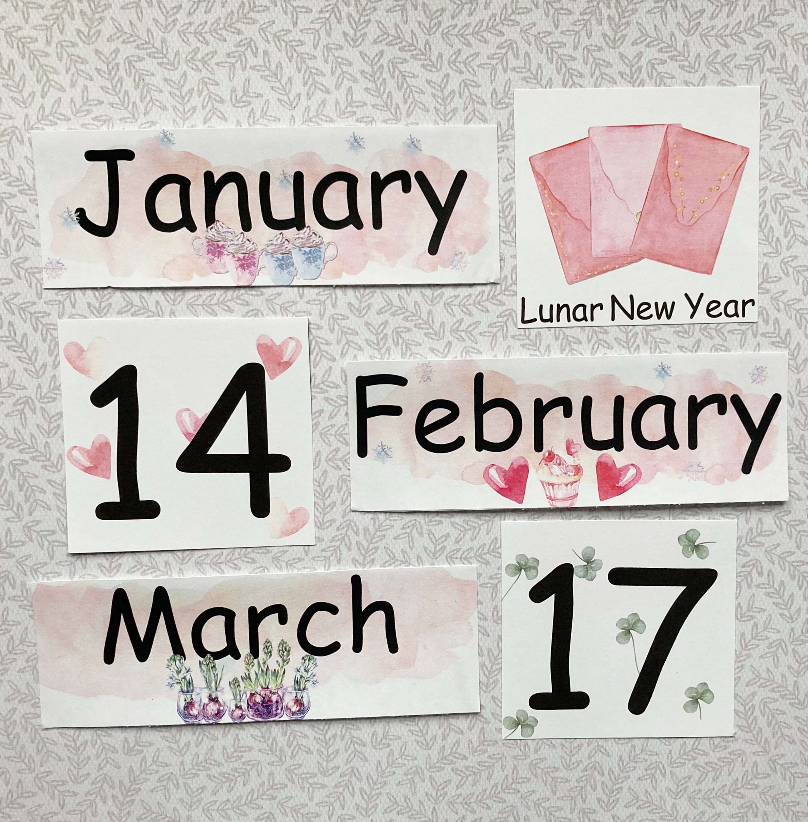 Classroom Calendar for Teachers and Students Printable Watercolor Peach ...