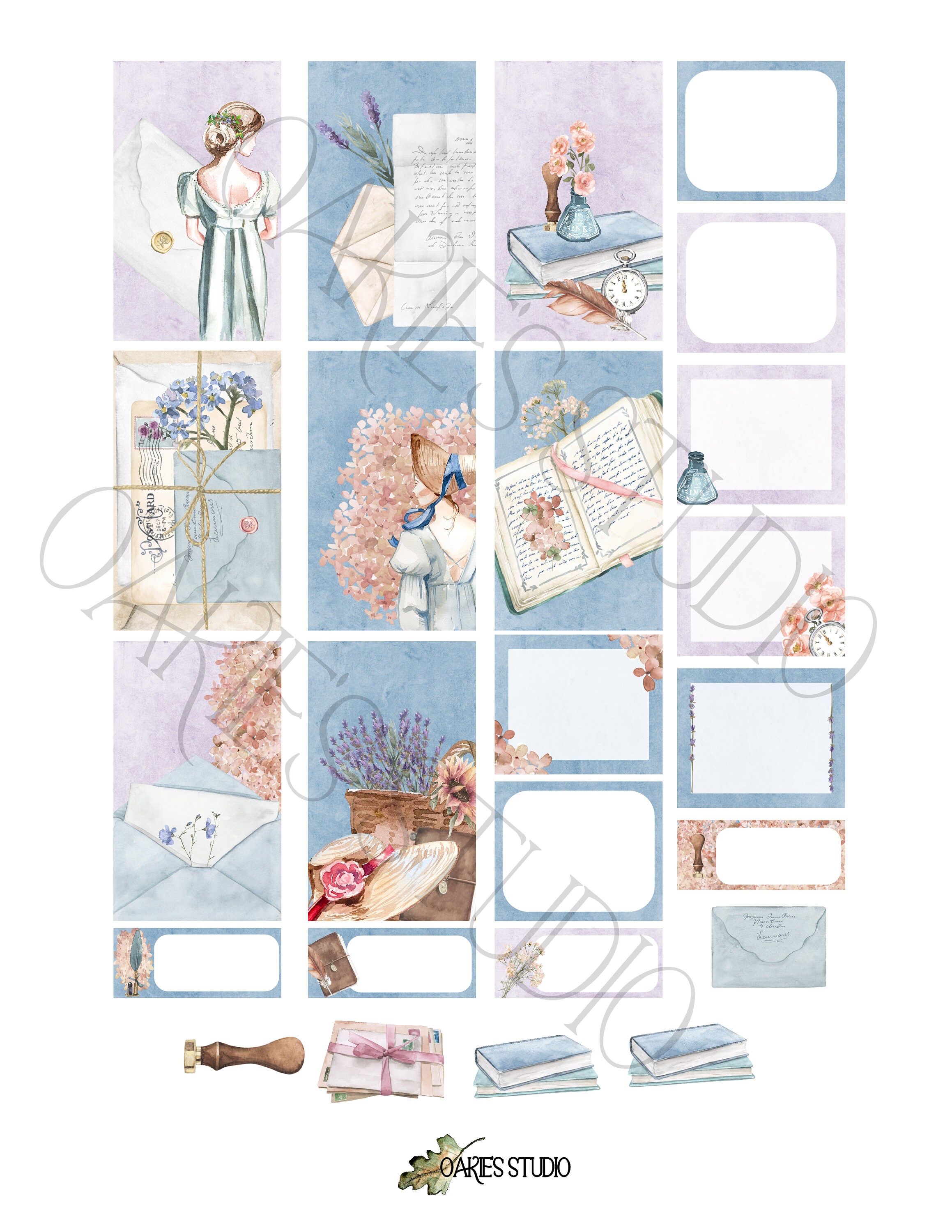 Pressed Flowers Love Letters Regency Happy Planner Weekly Journal Kit ...