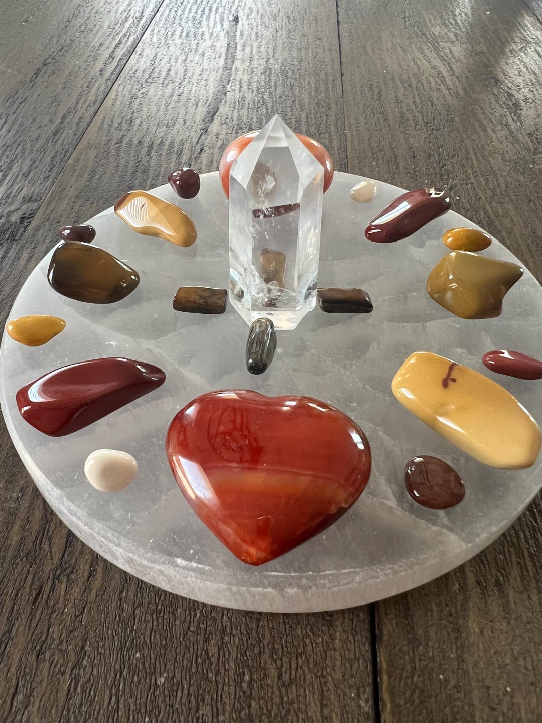 Grounding Crystal Grid Kit- Mookaite, Tiger's Eye, Quartz Generator ...