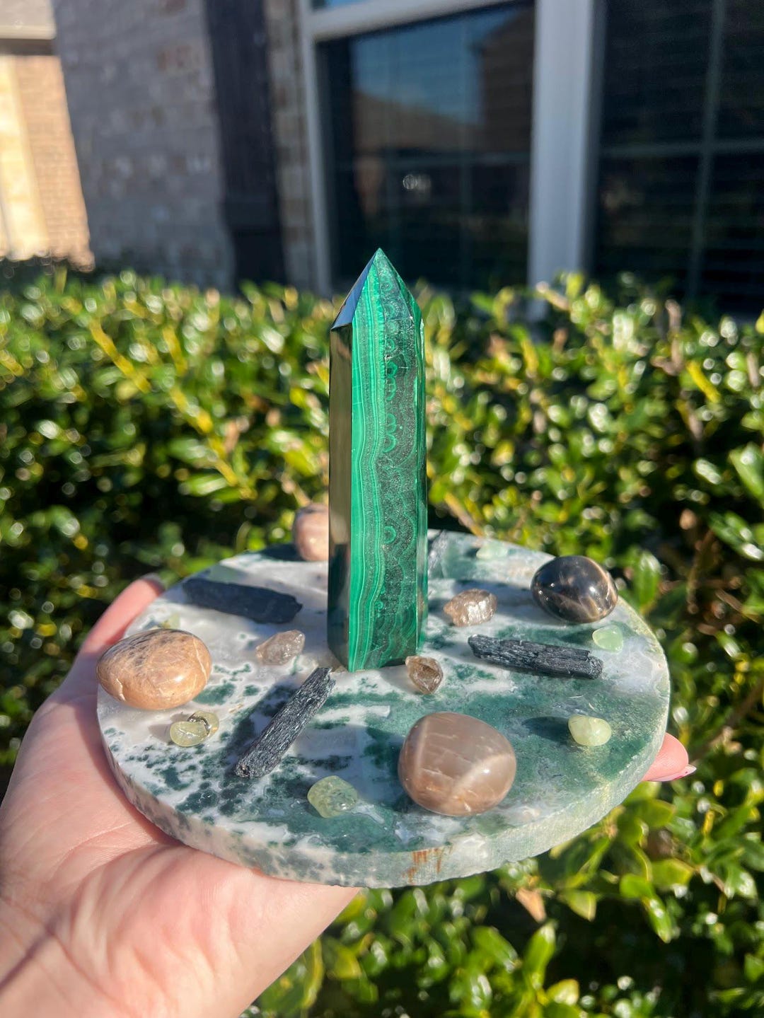Transformation & Grounding Crystal Grid- Malachite Generator, Black ...