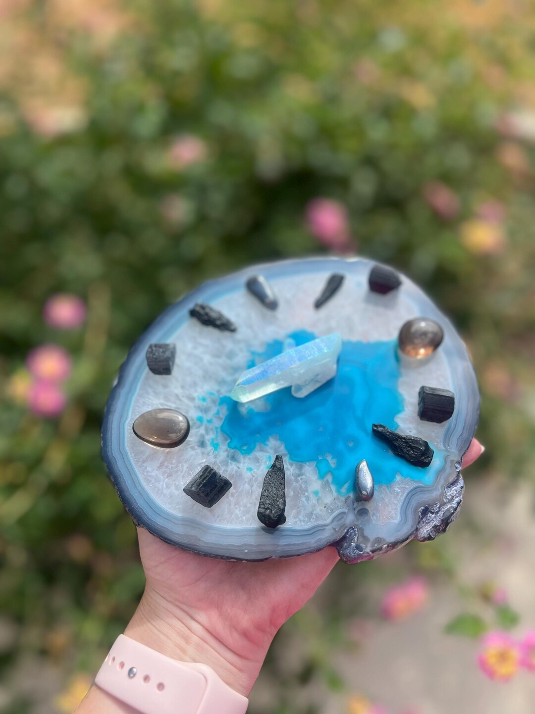 Protection Crystal Grid Kit – Blue Agate Plate, Tourmaline, Tektites - Etsy