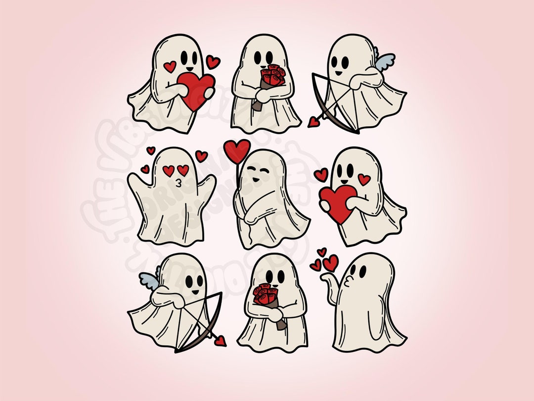 Retro Ghost Valentines Svg, Happy Valentines Day SVG Retro Valentines ...